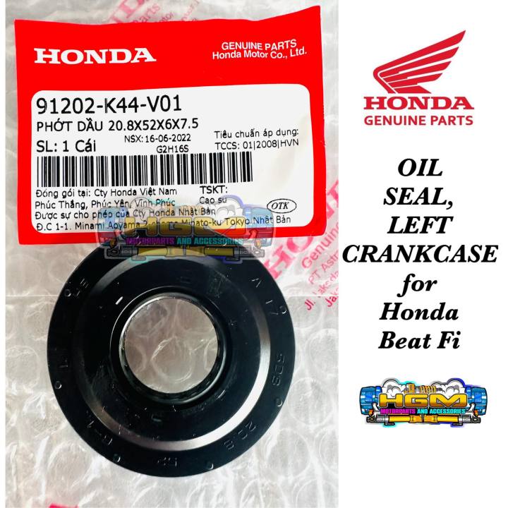 OIL SEAL, LEFT CRANKCASE FOR HONDA BEAT FI | GENUINE PARTS | 91202-K44-V01 | Lazada PH
