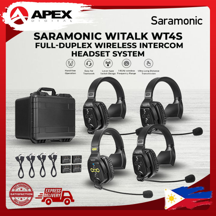 Saramonic WiTalk WT4S Full-Duplex Wireless Intercom Headset System ...
