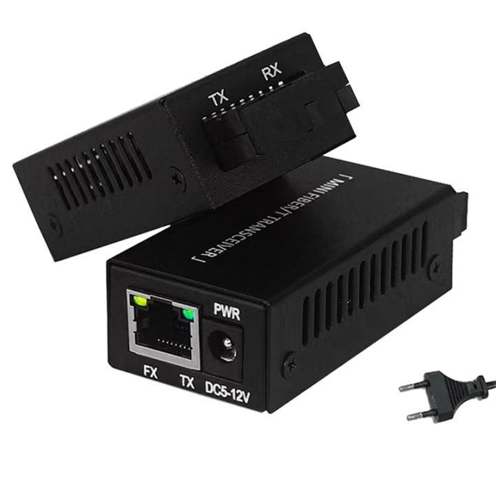 10/100M Mini Fiber Media Converter Fibra Optic 20KM SC Connector Single ...