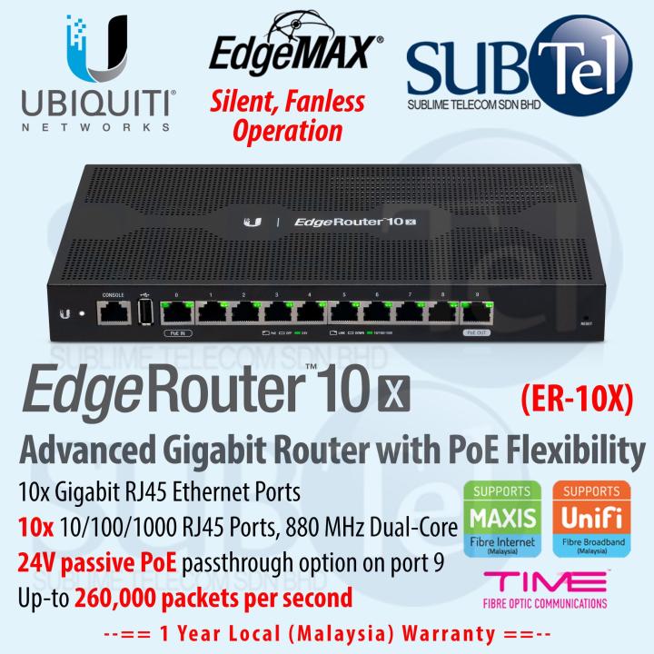 Ubiquiti ER-10X EdgeRouter 10X - 10 port RJ45 Gigabit Router PoE ...
