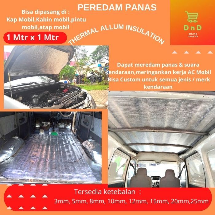 Peredam Panas Mobil 3mm x 1Mtr x 1Mtr Solusi Mendinginkan Kap Mesin dan ...