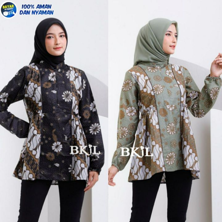 D2 Batik Blus Batik Wanita Terbaru Blus Batik Modern Murah Mewah ...