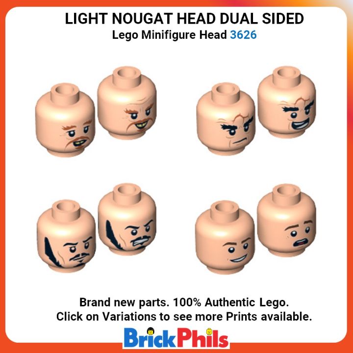 Lego Minifigure Head 3626 Light Nougat Head Dual Sided | Lazada PH