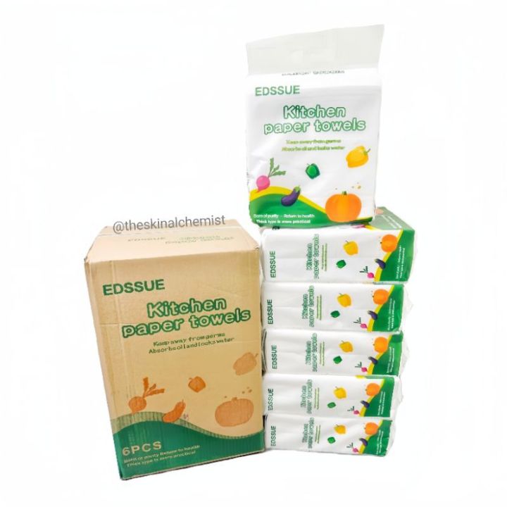 EDSSUE Kitchen Paper Towels Hanging Design 2 Layers Premium Quality (6 ...