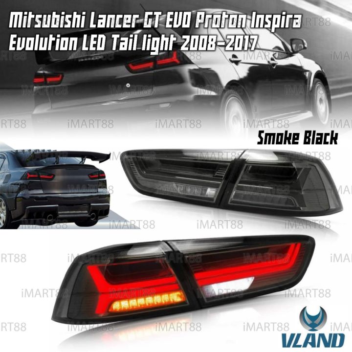 VLAND Mitsubishi Lancer Evolution EVO X GT GTE 2008-2017 LED Tail Lamp Lights Lampu Belakang ...