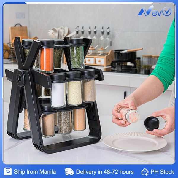 Home Rotating Ferris wheel spice jar spice jar spice bottle rack glass ...