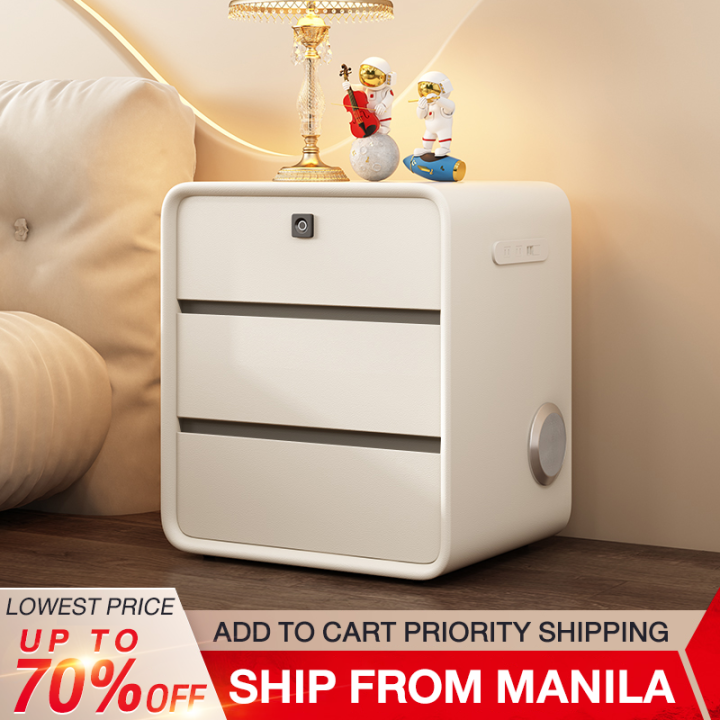 Baierdi Bedside table small luxurious high-end sense smart cabinet ...