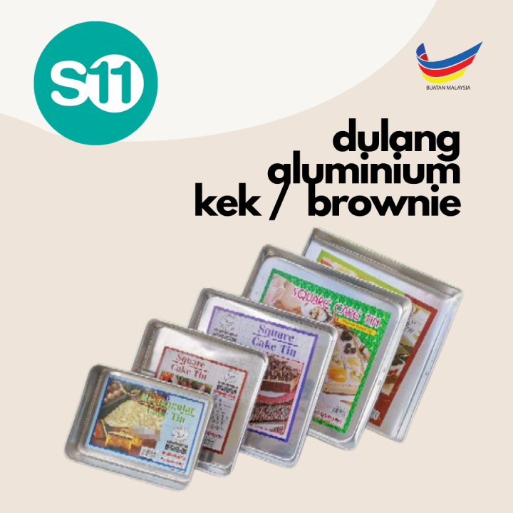 Loyang Petak Aneka Saiz Loyang Kek Brownie / Aluminium Square Bakery ...