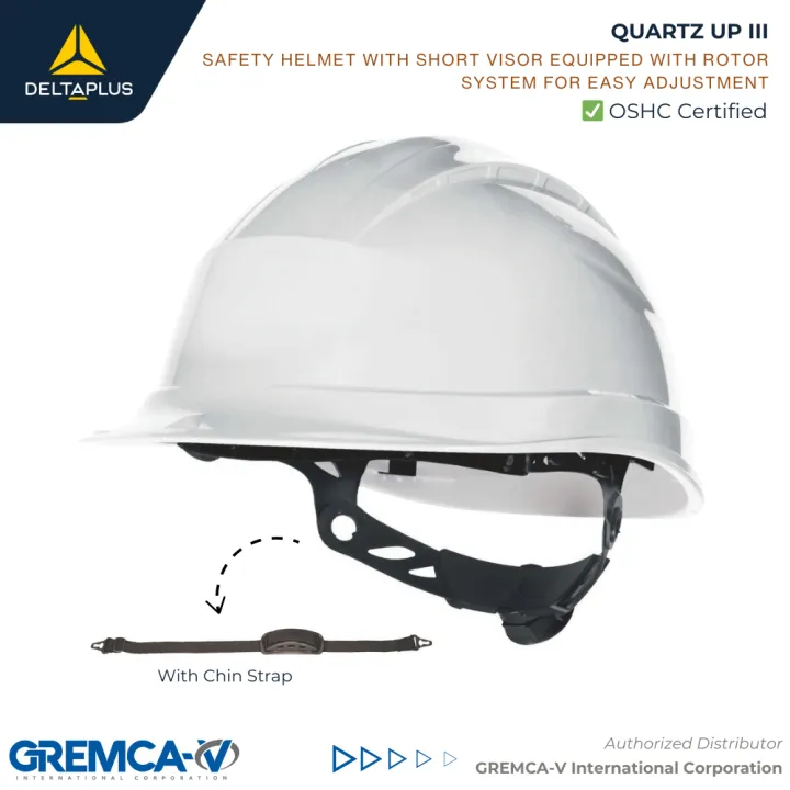 Delta Plus QUARTZ UP III - Safety Helmet with Rotor Adjustment Hard Hat ...