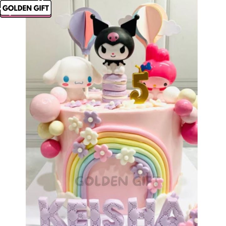 Cake topper pompompurin melody Kuromi cinnamon roll/Hiasan Kue SANRIO ...