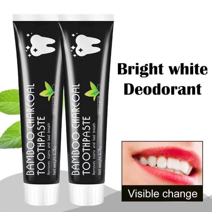 Fast send Bamboo Charcoal Teeth Whitening Black Toothpaste Whitener ...