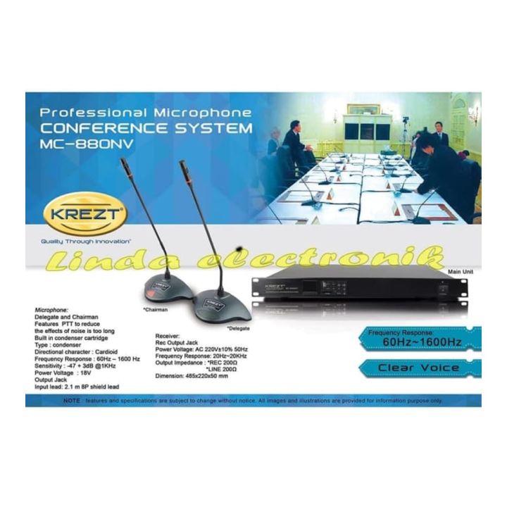 Mic system Conference meja rapa Kabel Krezt Mc 880nv ORYGINAL Krezt Mc ...