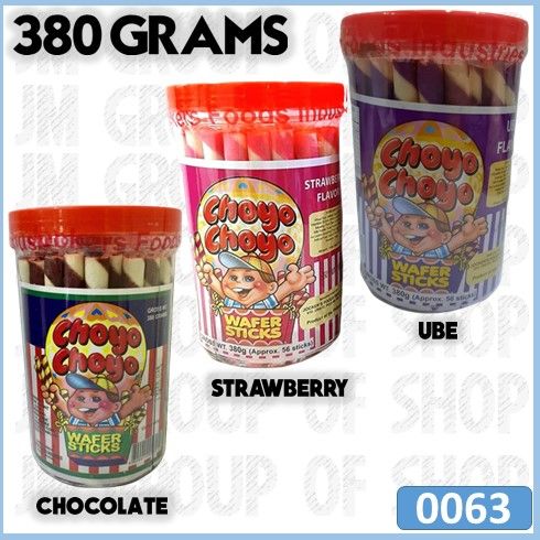 JM FG-0063 | JM Foods | Choyo Choyo Wafer Sticks | 380G | Ube | Chocolate | Strawberry [B] [JM ...
