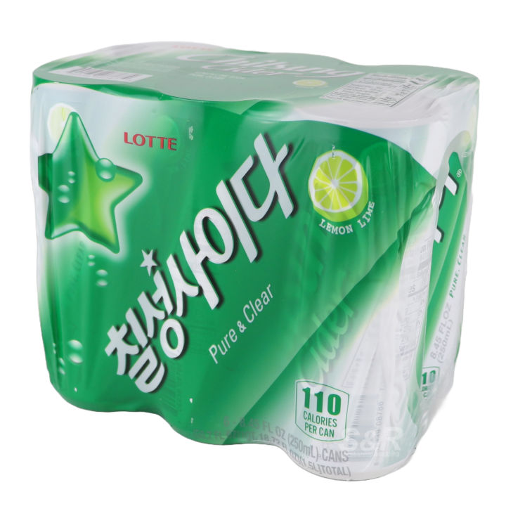 Lotte Chilsung Cider Can Lemon Lime 6x250mL | Lazada PH