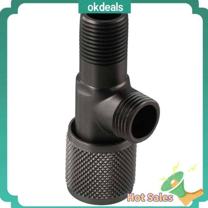 OKDEALS Grey Solid Brass 304 Stainless Steel Copper Outlet Shut Off ...