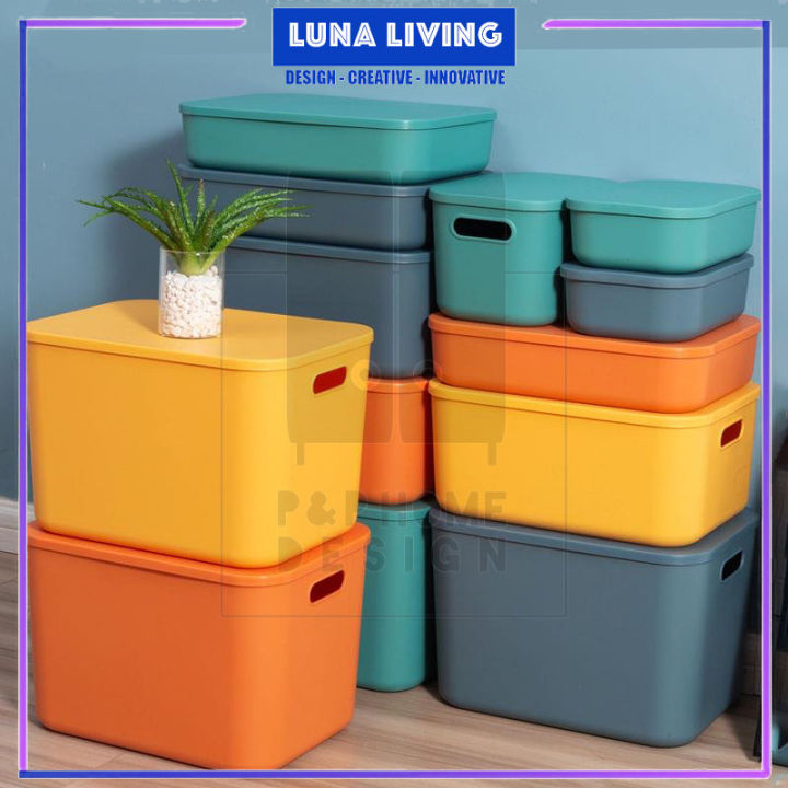 🔥Storage Box with lid/Clothes Box/Colourful Box/Container/Kotak Simpan ...