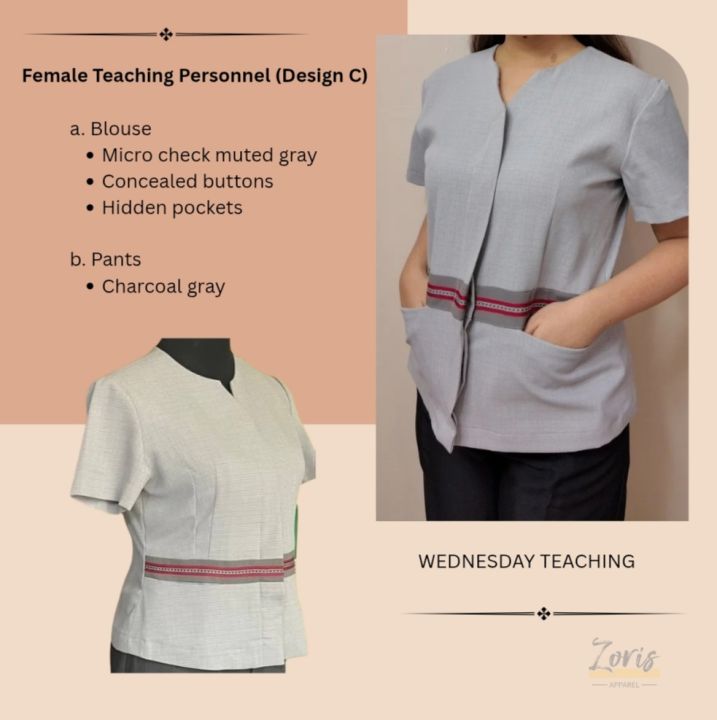 DepEd 2025 Female Teachers Uniform RTW ready to wear "Wednesday" | Lazada PH