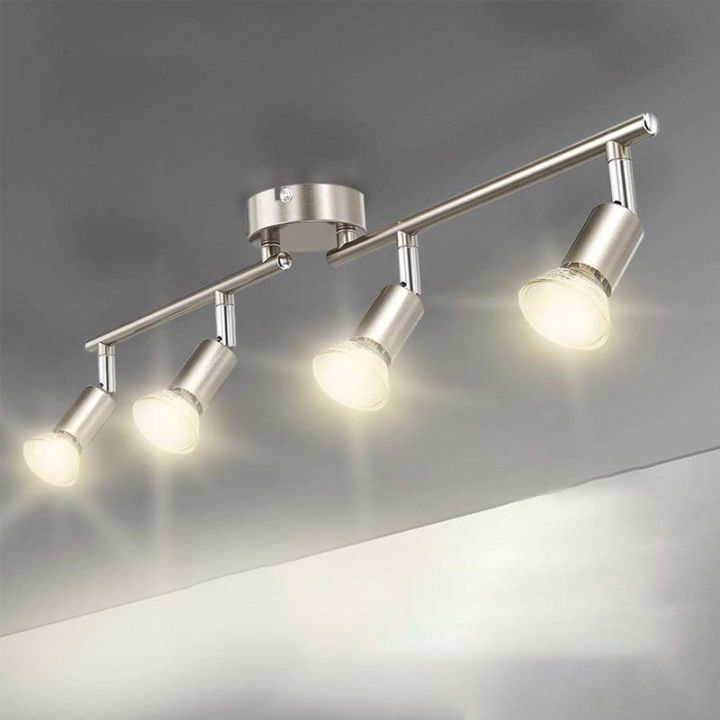 Seville Rotatable Kitchen Ceiling Light Angle Adjustable GU10 LED Bulbs ...