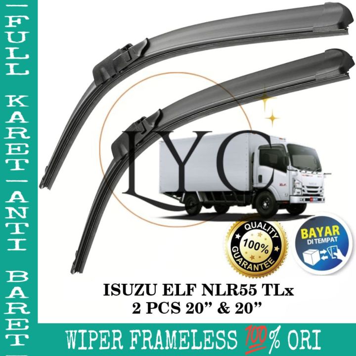 Wiper Frameless Full Karet Truck Truk Isuzu ELF Seri NLR55 TLx/ELF Seri ...