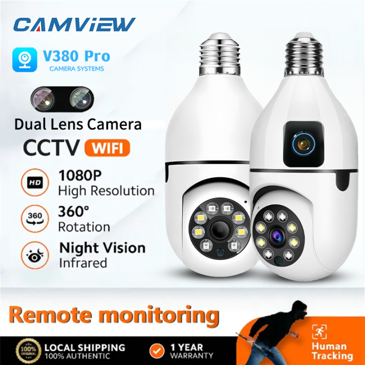 CAMVIEW V380 Pro CCTV Camera WIFI Connect Cellphone HD 1080P Rotatable ...