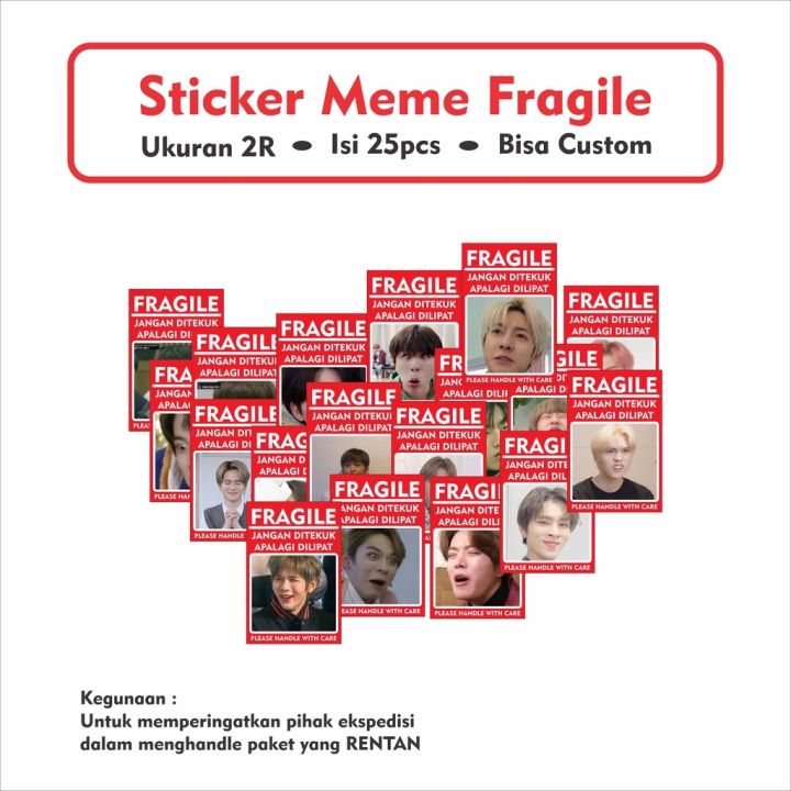 {Wenchuangguan}Fragile Label Sticker For Cute KPOP Meme BTS EXO NCT ...