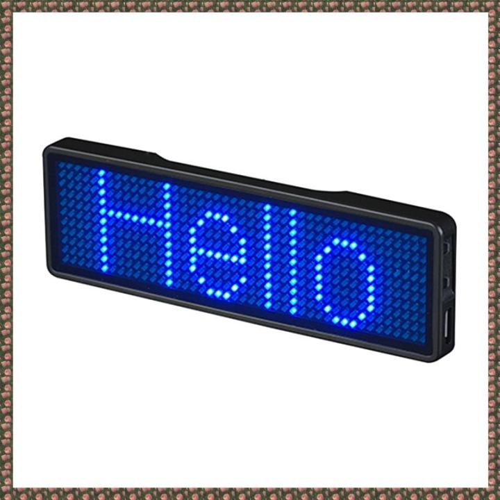 (ITMB) Bluetooth LED Name Badge Rechargeable Light Sign DIY Programmable Scrolling Message Board ...
