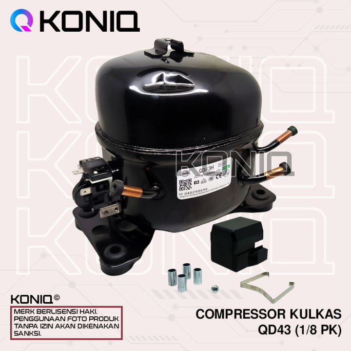 COMPRESSOR / KOMPRESOR KULKAS 2 PINTU TYPE QD43 1/8 PK | Lazada Indonesia