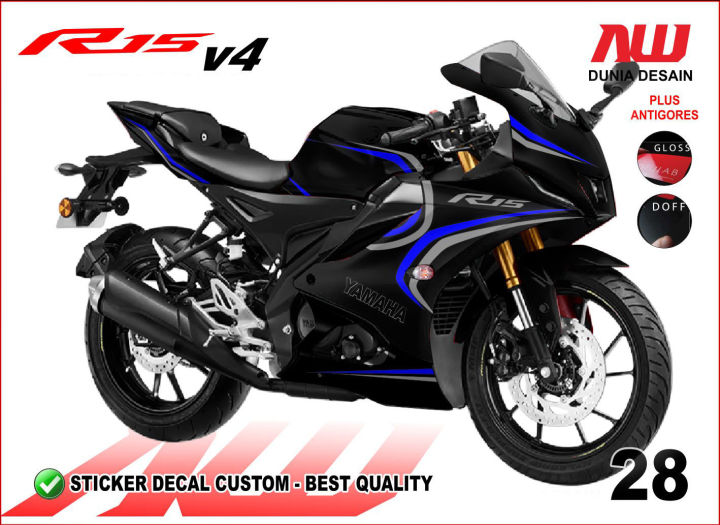 Sticker Decal R15 V4 Desain 28 Fullbody.... Stiker motor Yamaha R15 V.4 ...