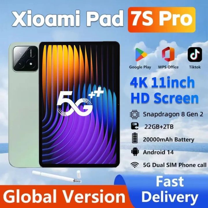 2025 Original Global Version Tablet Android 14 Pad 7S Pro Snapdragon Tablets PC 22GB+1024GB 5G ...