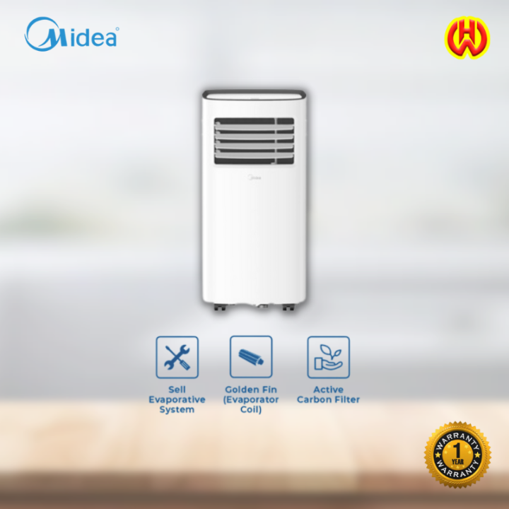 Midea 1.0hp Portable Air Cond MPO-10CRN1 Fast Cooling Air Conditioner ...