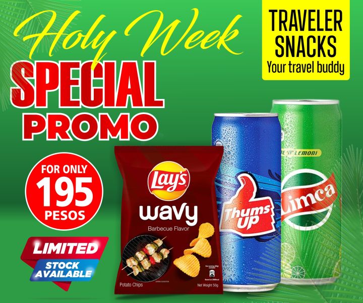 Holy Week Special Promo Traveler Snack, thums up, Limca & Lay | Lazada PH