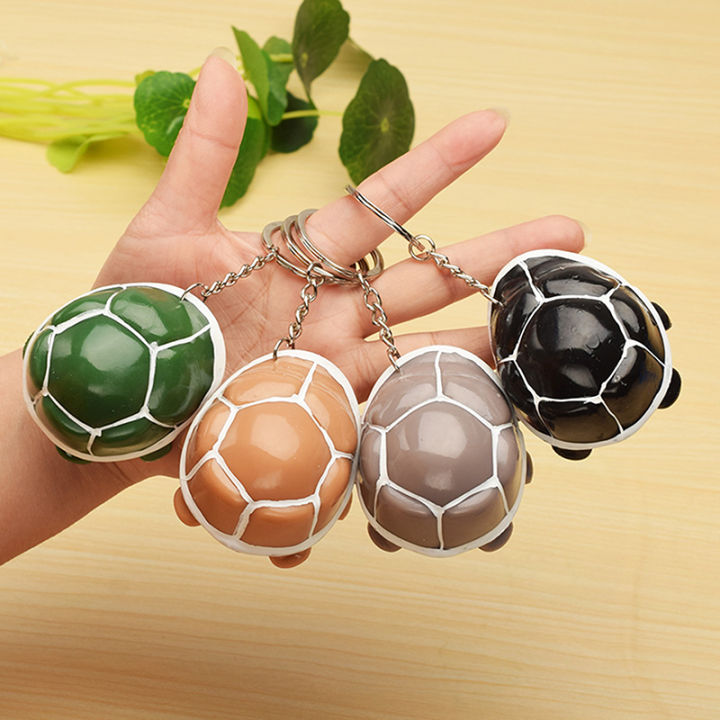 Minwen Tortoise Keychain Head Popping Squishy Squeeze Toy for Stress ...