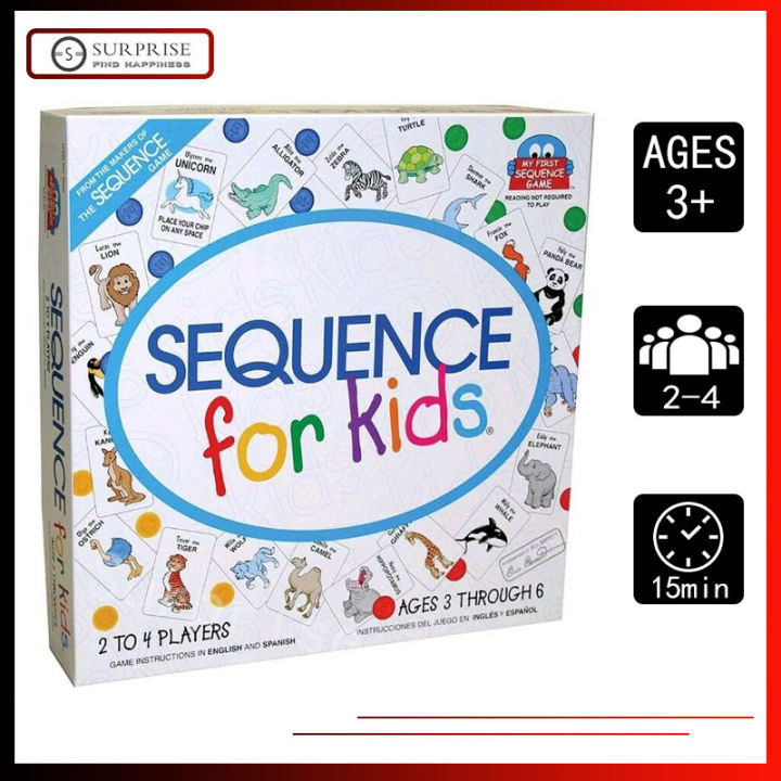 【Ready Stock】Sequence for Kids Strategy Board Game No Reading Game Toys Family Game | Lazada ...