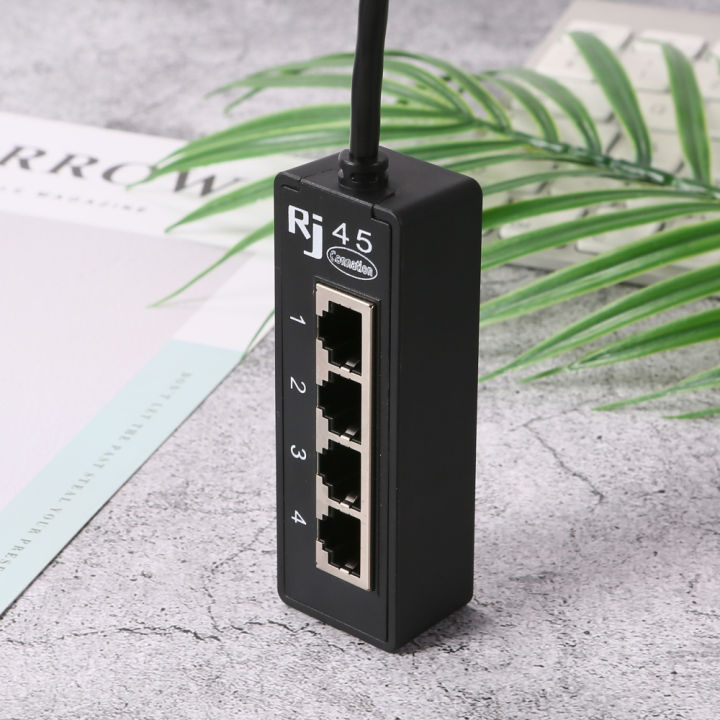 Ethernet RJ45 Cable Adapter 1 To 4 Ways Splitter Port LAN Network LAN ...