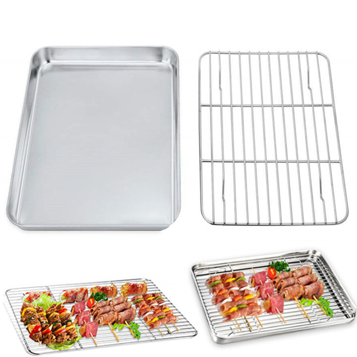JAREDQ Stainless Steel Rectangular Shape Grill Cookie Baking Bread ...