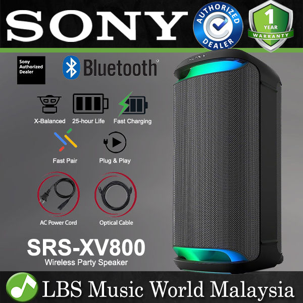 Sony SRS-XV800 X-Series Wireless Portable 2 Way Mega Bass Bluetooth ...