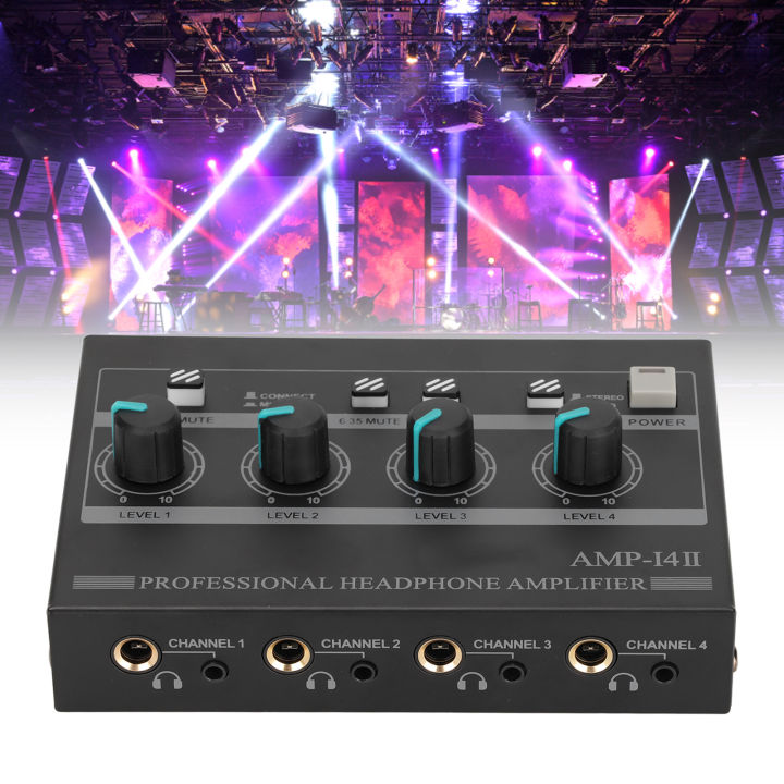 4 Way Headphone Amplifier AMP‑14II 4 Channel Headphone Amplifier with ...
