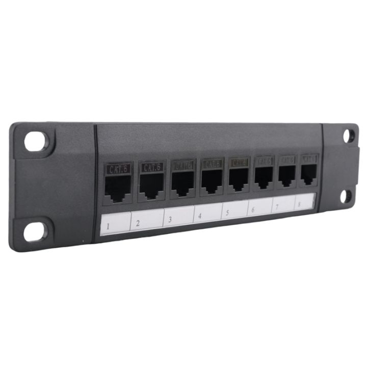 8 Port Straight-Through CAT6 Patch Panel RJ45 Network Cable Adapter ...