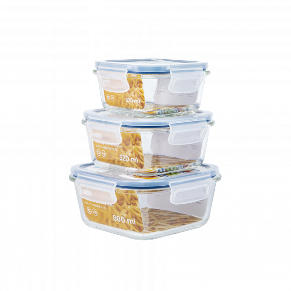 Hộp thủy tinh chịu nhiệt vuông Nikko 320 ml - 520 ml -800 ml | Lazada.vn