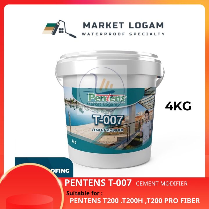 PENTENS Cement Modifier T-007 4KG Waterproofing Coating Cat Pentens ...