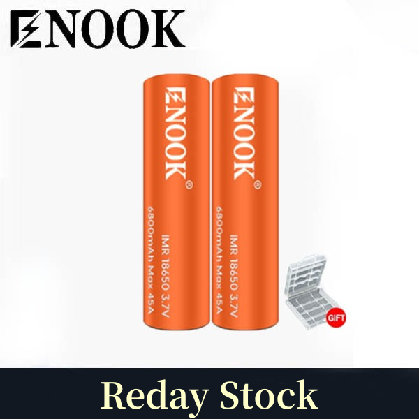 Enook Orange 18650 6800mAh 45A 3.7v Rechargeable battery lithium ion ...