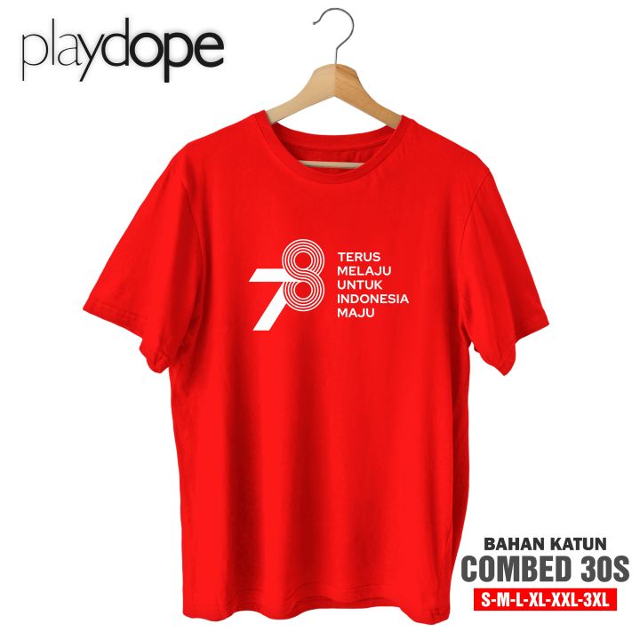 PLAYDOPE - Kaos 17 Agustusan 2023 kaos 17an Event HUT Indonesia Resmi 78 Tahun / Kaos Hut RI ke ...