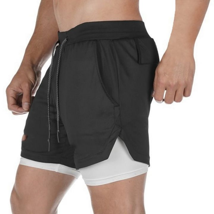 Men's 2 In 1 Double-layer Camo Running Shorts Quick Dry GYM Fitness ...