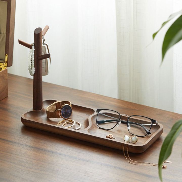 J2UQR3 INS Round/Square Household Wooden Branch Key Holder for Desktop ...