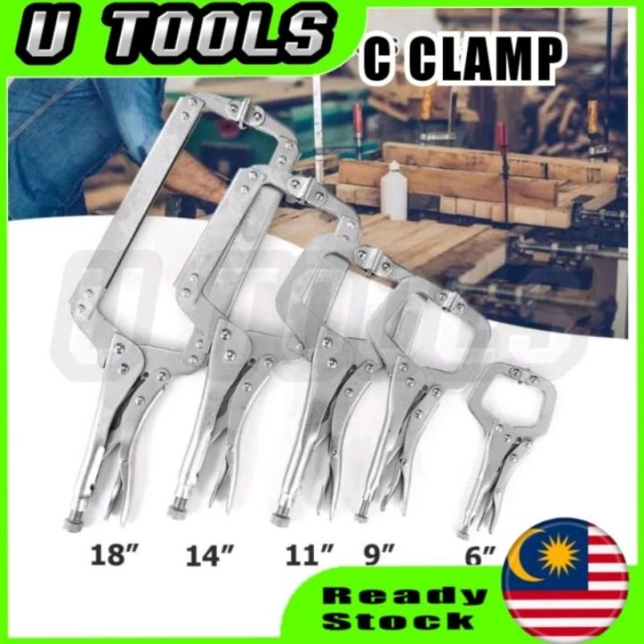 C Clamp Locking Plier Multi Function Weld Clip Woodwork Fix Plier 6/9 ...