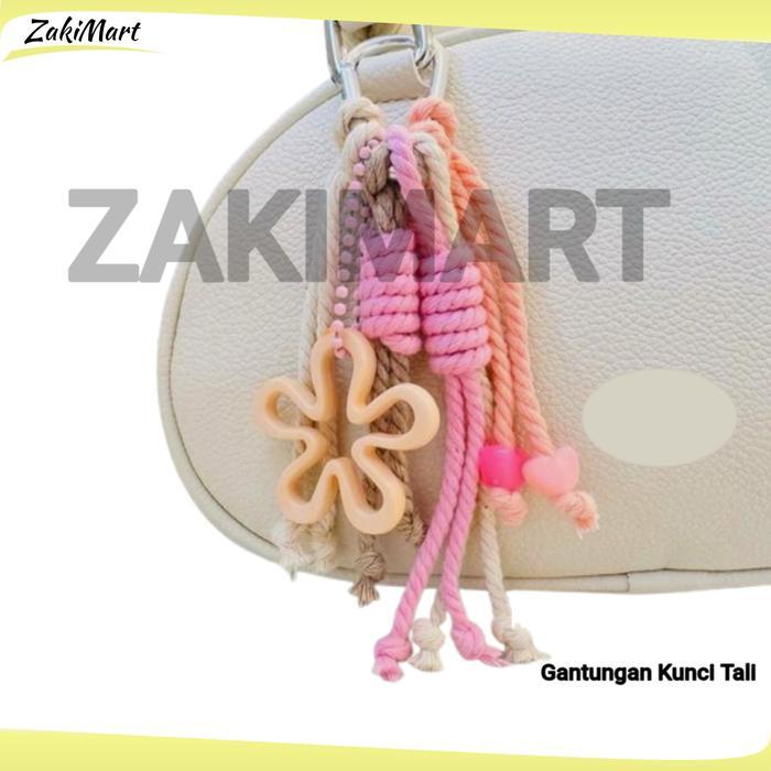 Bisa COD Promo Bag Charm Keychain Gantungan Tas Macrame Lucu dengan ...