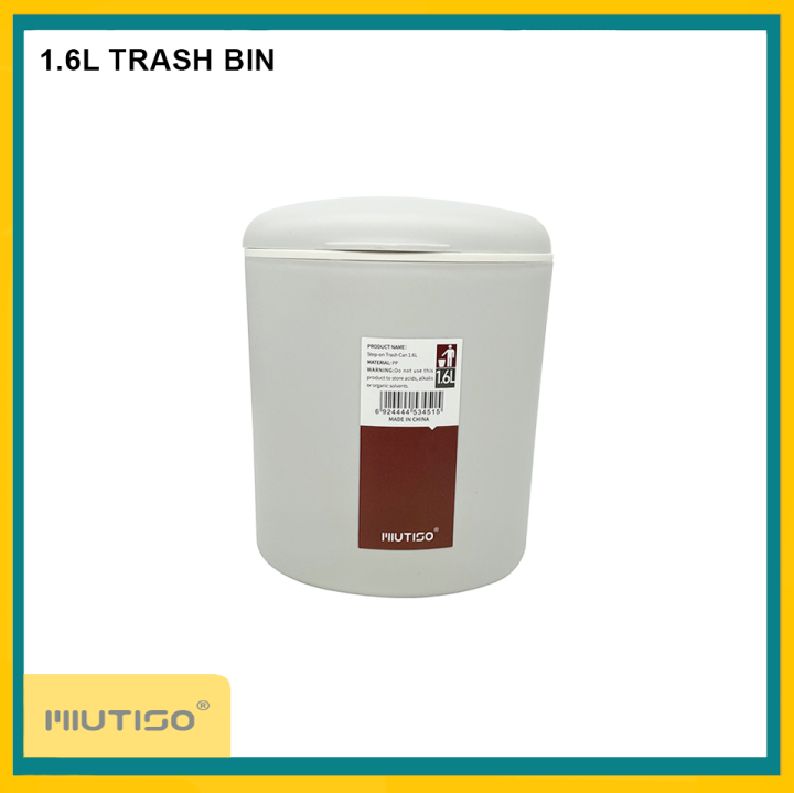 Miutiso 1.6L small trash can plastic trample trash can garbage disposal ...