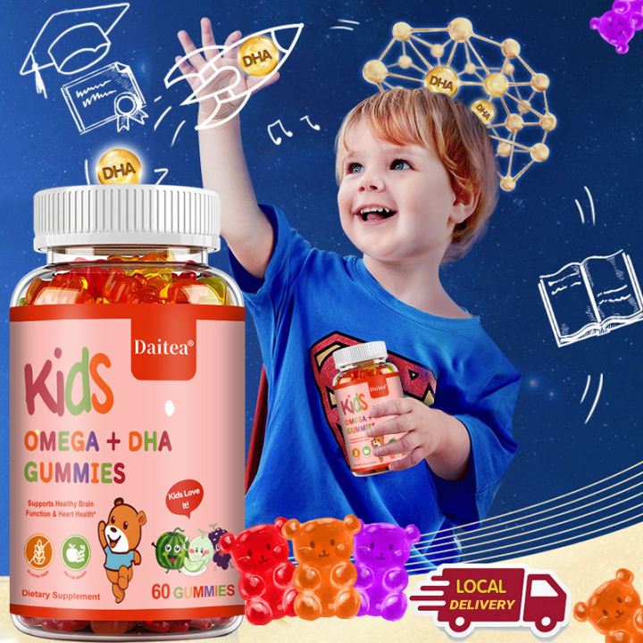 DAITEA Omega DHA Brain Boost Kids Gummies Support Healthy Immunity Kids ...