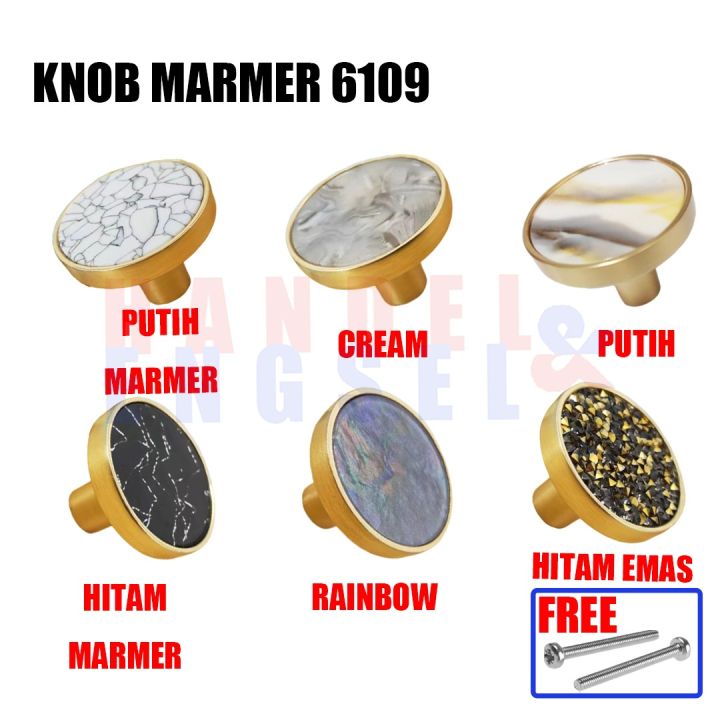 Tarikan Granit Marmer Handle Marmer Knop Marmer Knop Laci 6109 Gold ...