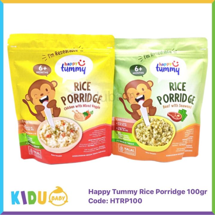 Bubur Nasi Happy Tummy Rice Porridge 6 Bulan+ 100gr Kidu Baby | Lazada ...